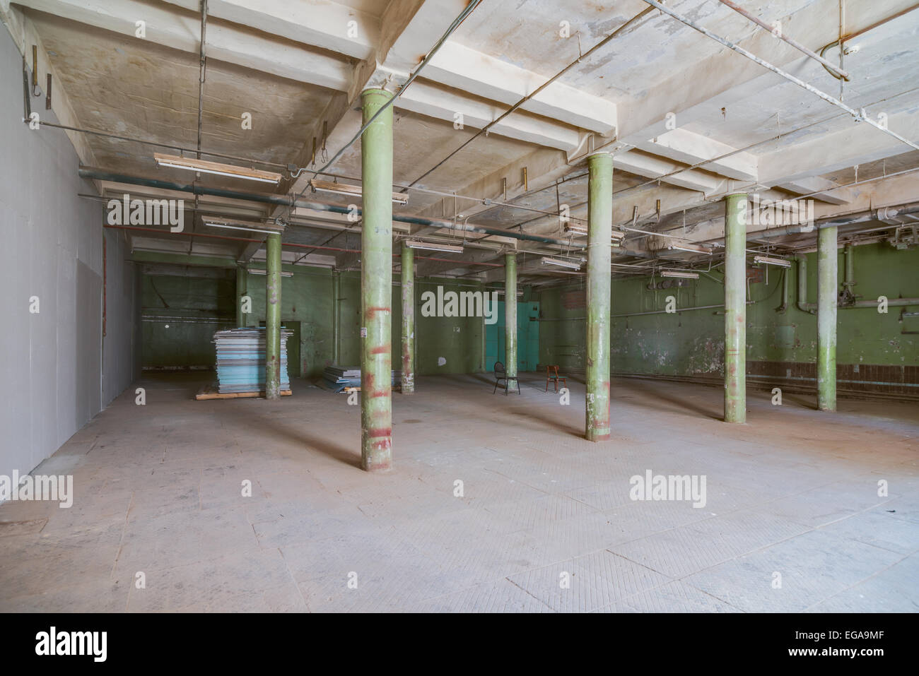 Empty warehouse office or commercial area, industrial background Stock ...
