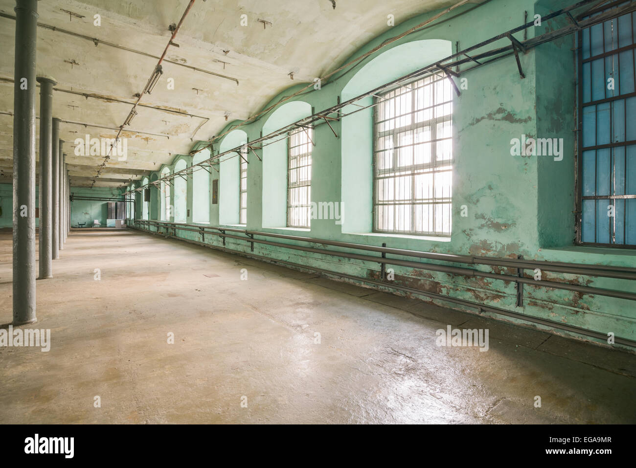 Empty warehouse office or commercial area, industrial background Stock ...