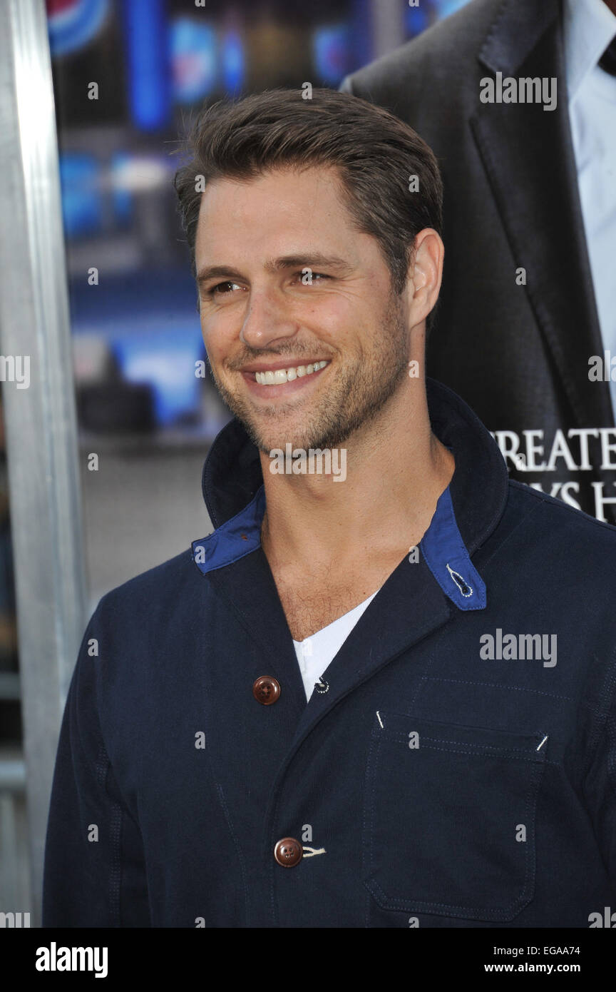 LOS ANGELES, CA - APRIL 7, 2014: Sam Page at the Los Angeles premiere ...