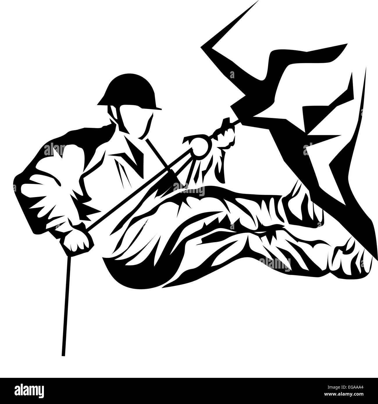 Abseil From A Mountain Clipart