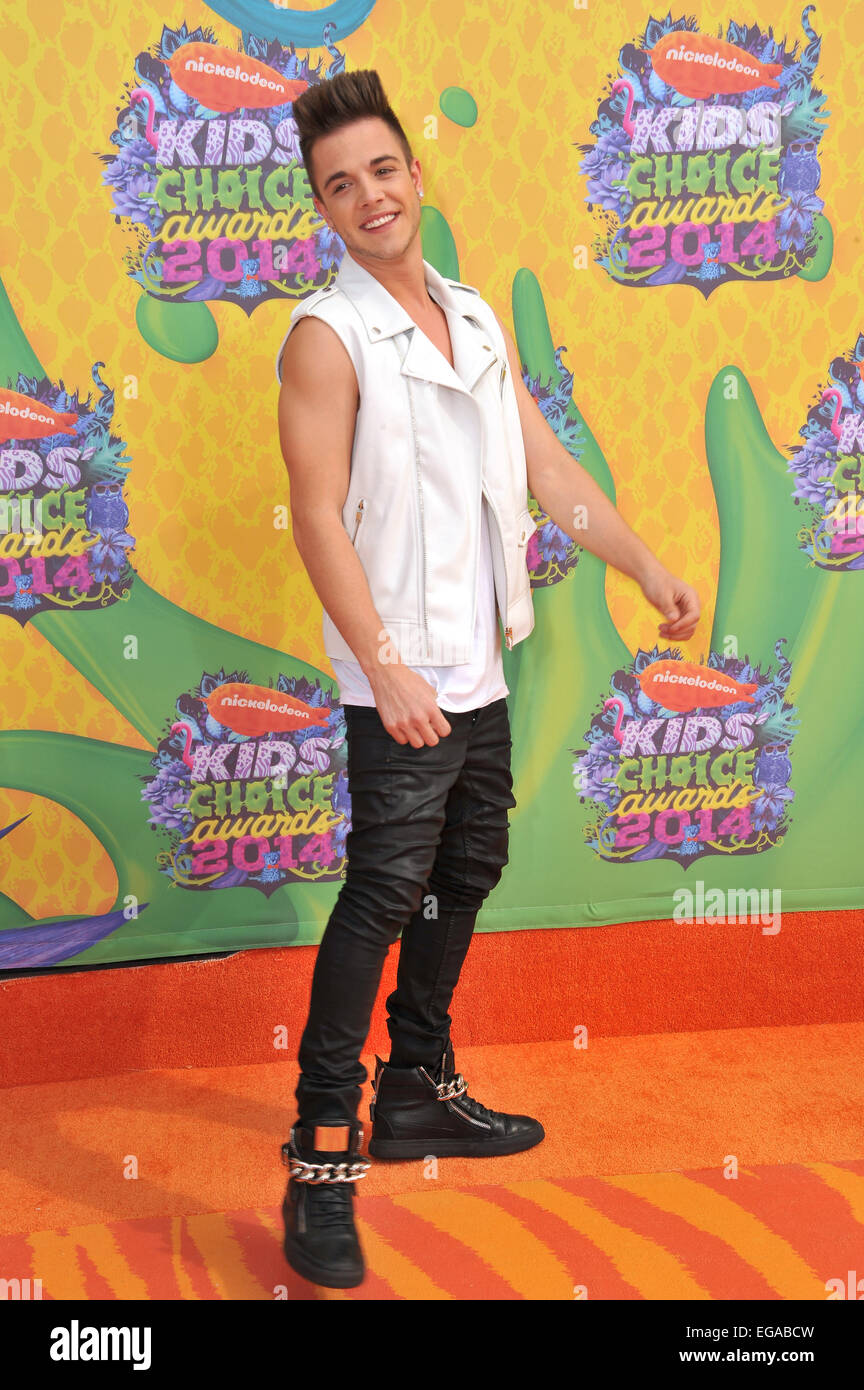 LOS ANGELES, CA - MARCH 29, 2014: German singer Luca Hanni at ...