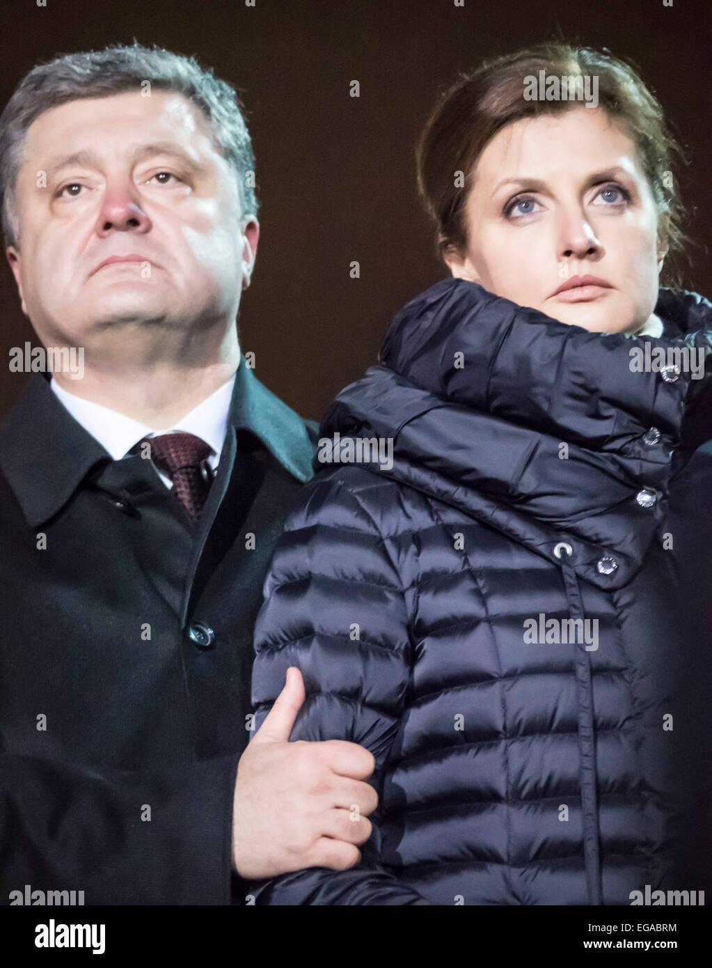 Kiev, Ukraine. 20th February, 2015. President of Petro Poroshenko and ...