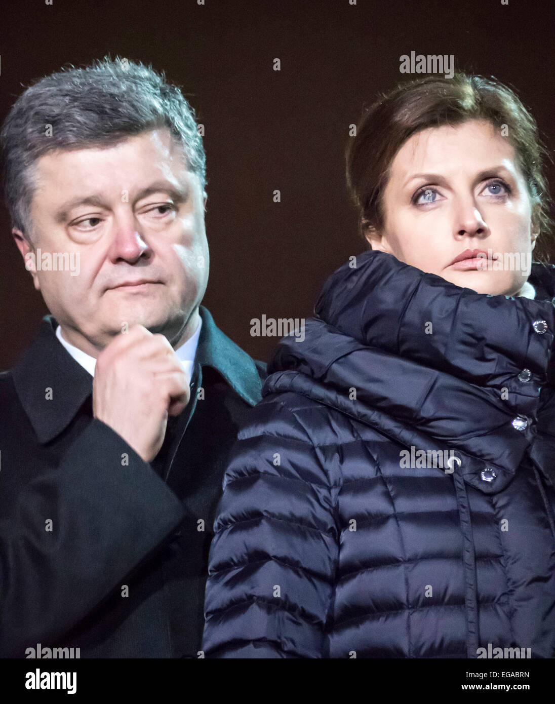 Kiev, Ukraine. 20th February, 2015. President of Petro Poroshenko and ...