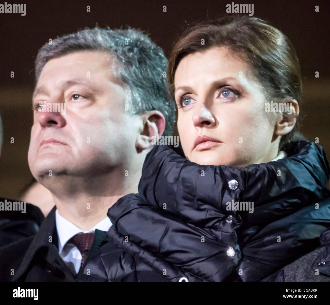Kiev, Ukraine. 20th February, 2015. President of Petro Poroshenko and ...