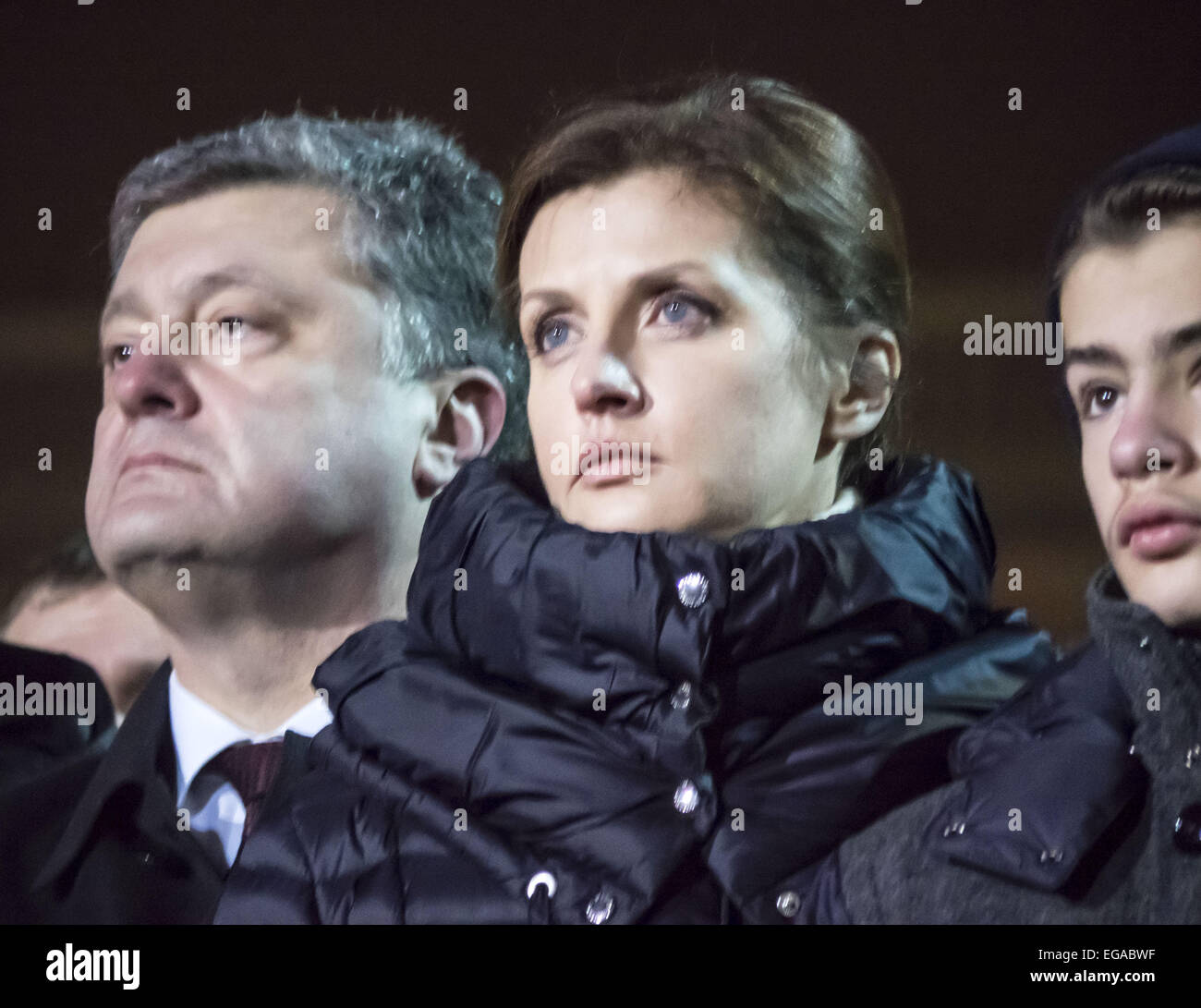 Feb. 20, 2015 - President of Petro Poroshenko and his wife Marina with ...