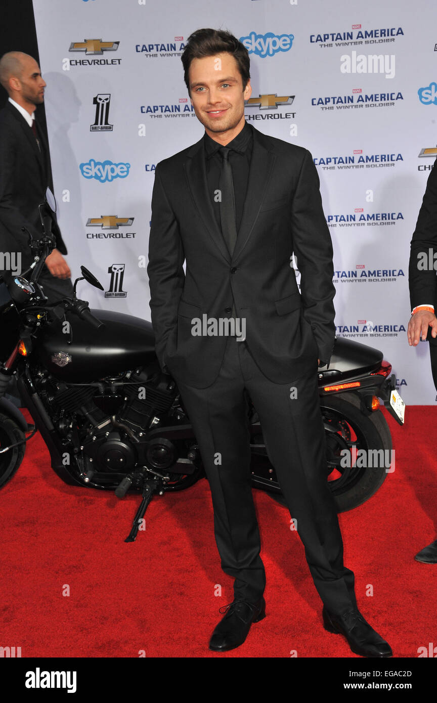 LOS ANGELES, CA - MARCH 13, 2014: Sebastian Stan at the world premiere ...