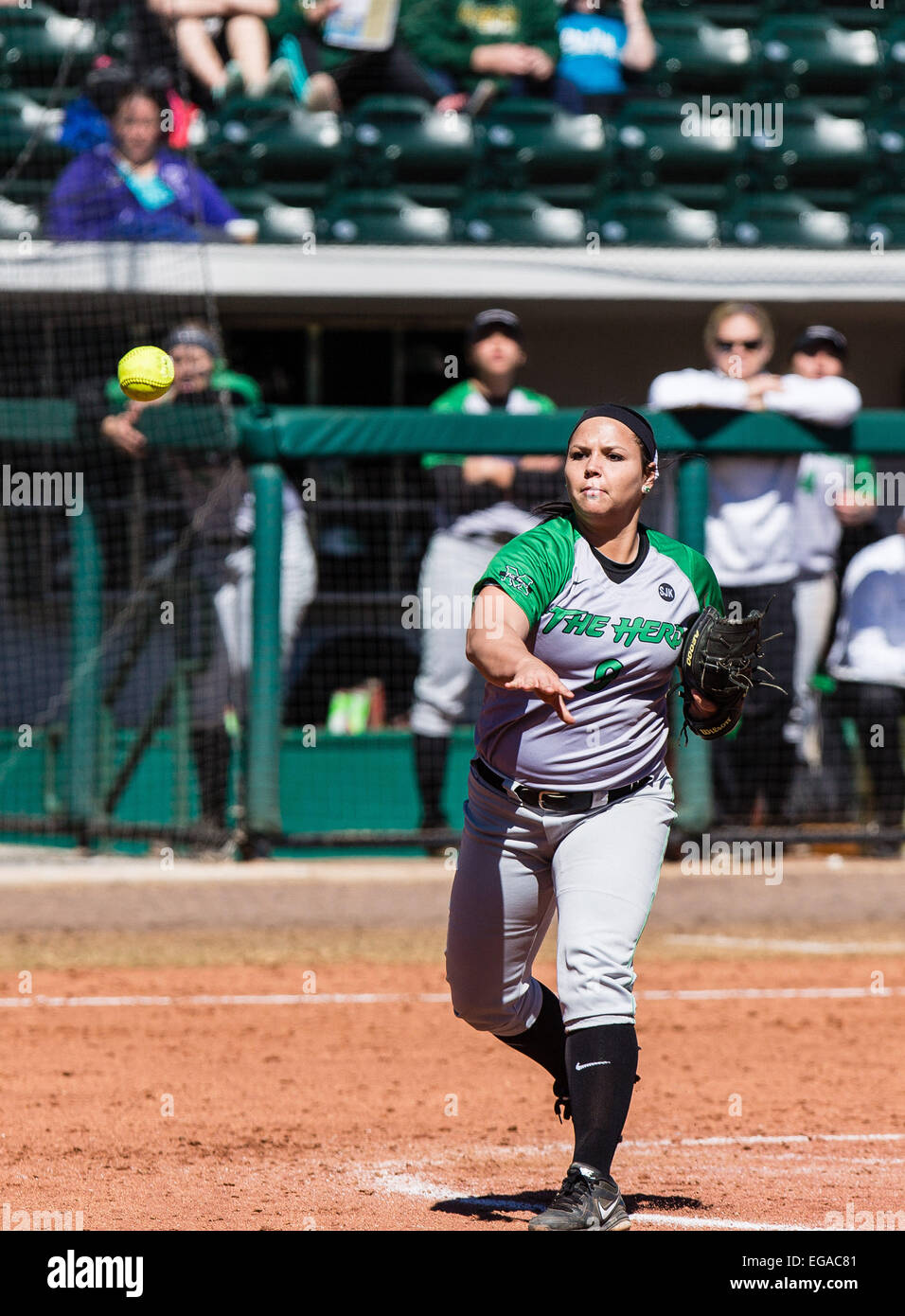 Tampa FL, USA. 20th Feb, 2015. Marshall starting pitcher Jordan Dixon ...