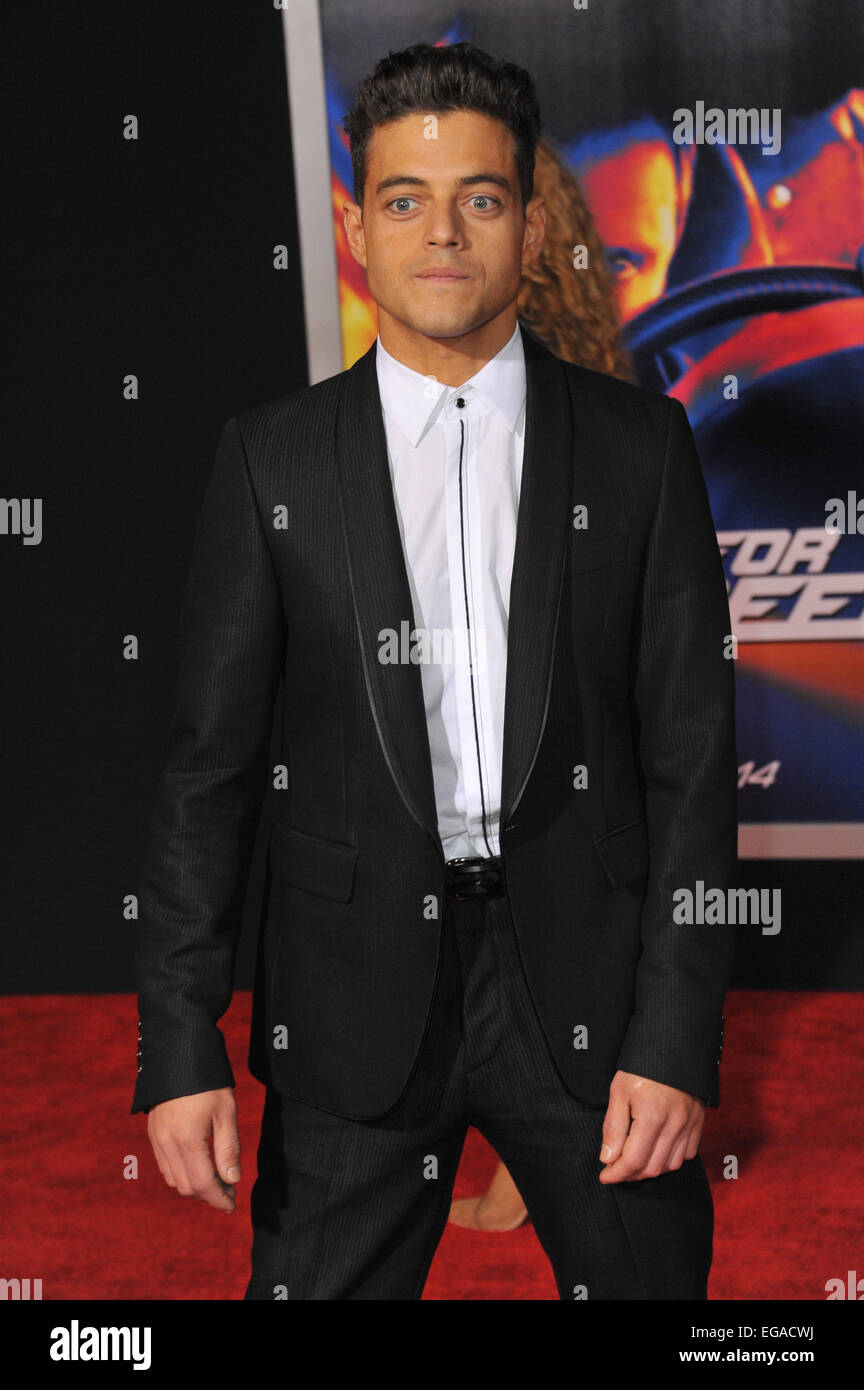 LOS ANGELES, CA - MARCH 6, 2014: Rami Malek at the U.S. premiere of his ...