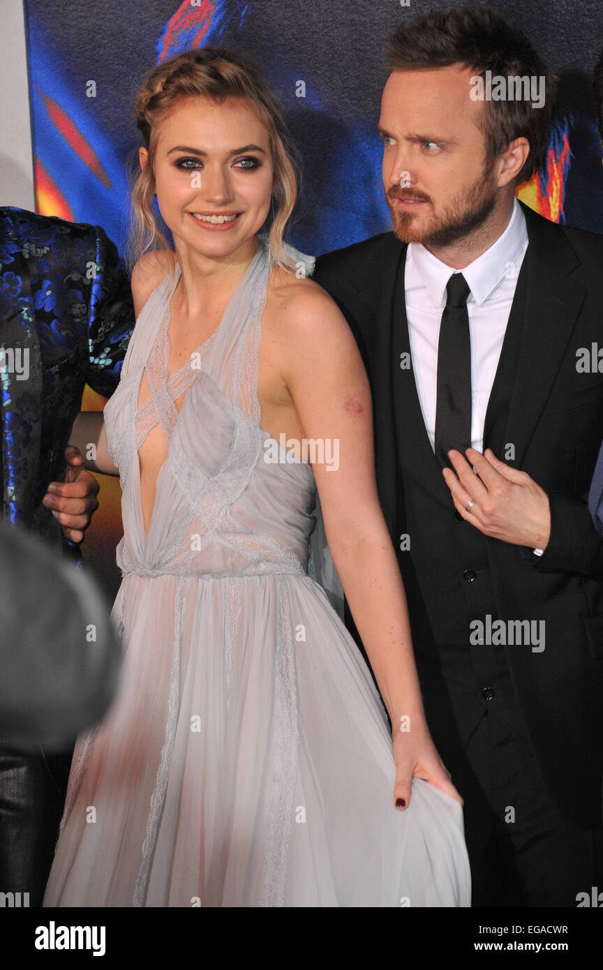 LOS ANGELES, CA - MARCH 6, 2014: Aaron Paul & Imogen Poots at the U.S ...