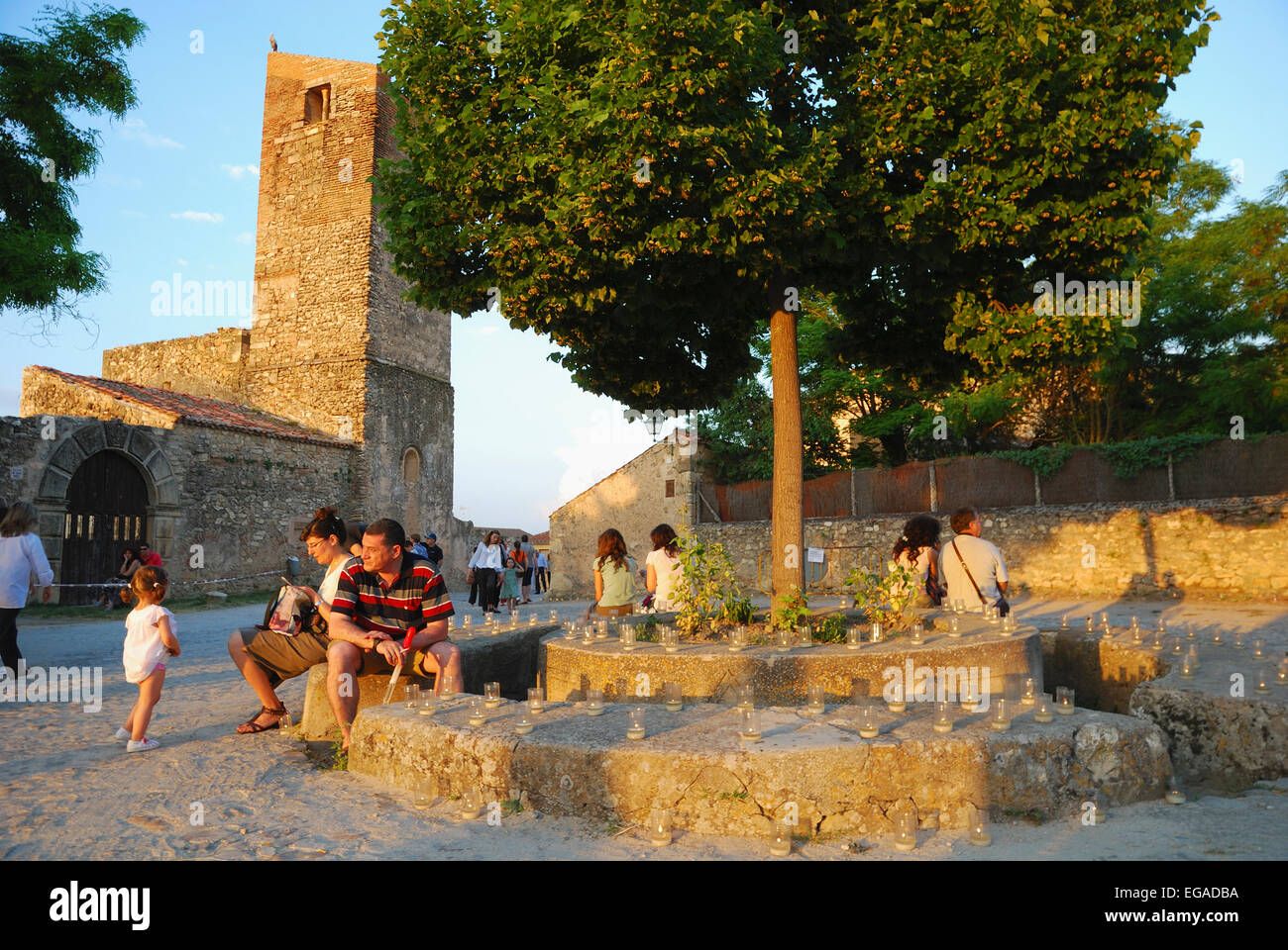 Pedraza, day candles concert Stock Photo - Alamy
