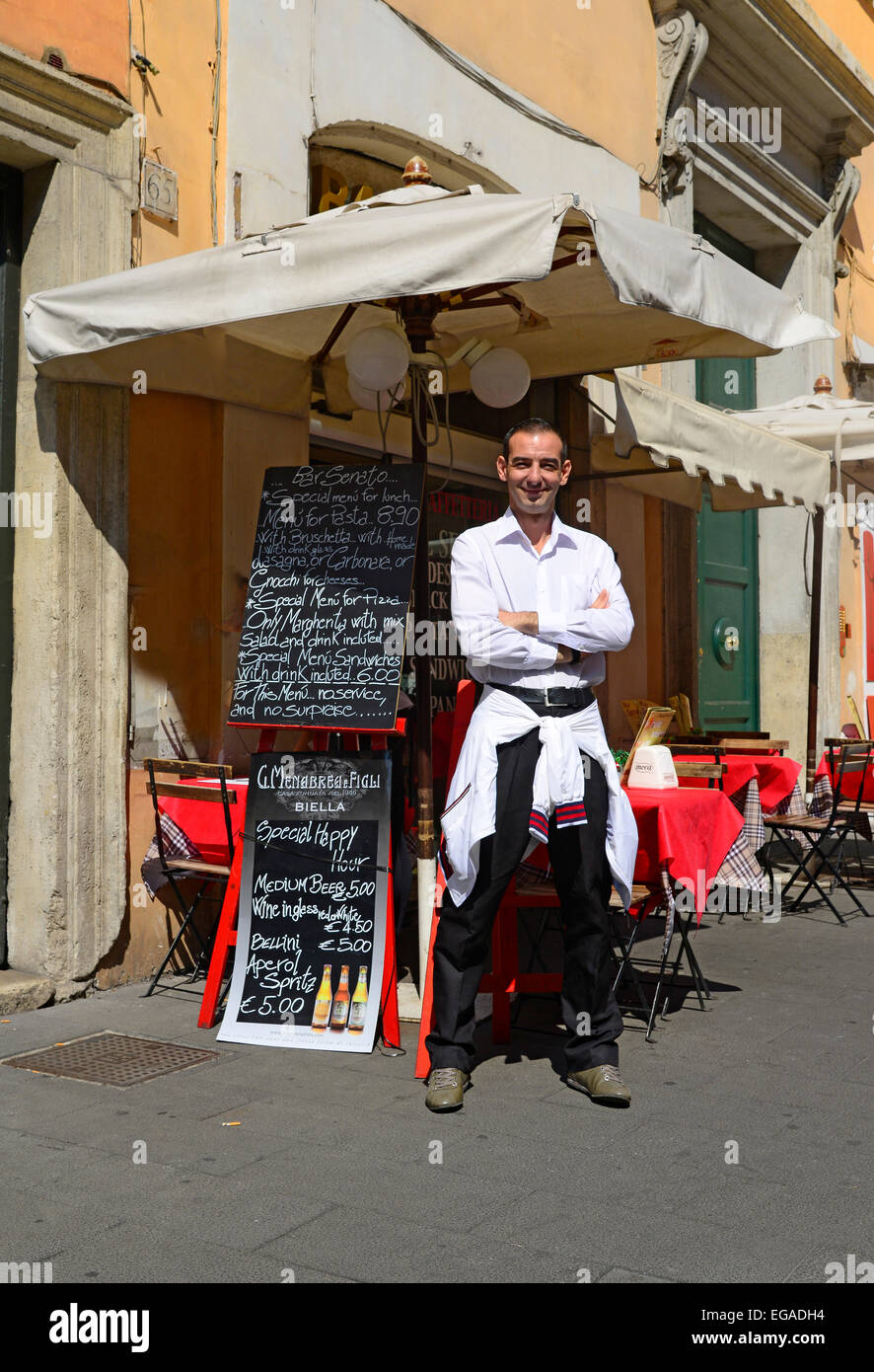 Italian Restaurant Waiter Rome Italy IT EU Europe Stock Photo - Alamy