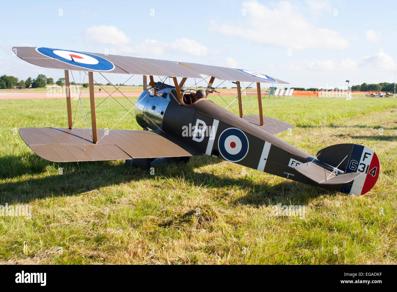 Biplane in preparation for flight at RC model air display Stock Photo ...