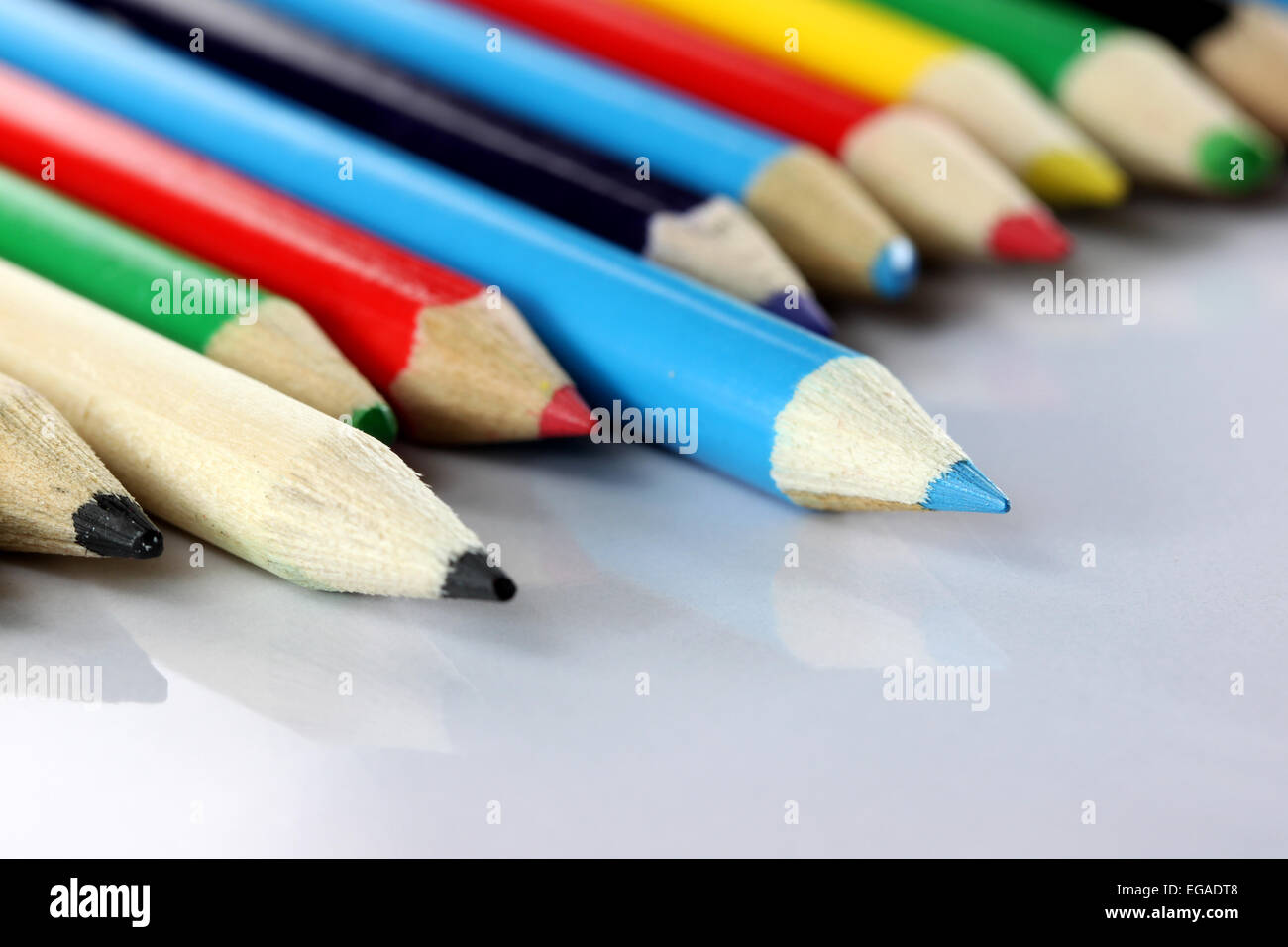 Several colored of crayon is arranged on white background Stock Photo ...