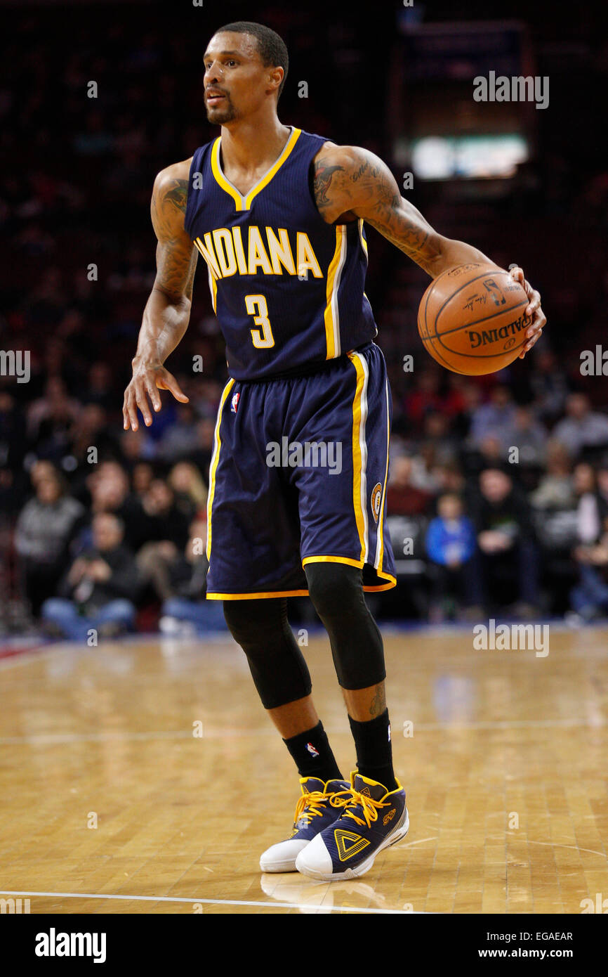 Philadelphia, Pennsylvania, USA. 20th Feb, 2015. Indiana Pacers guard ...