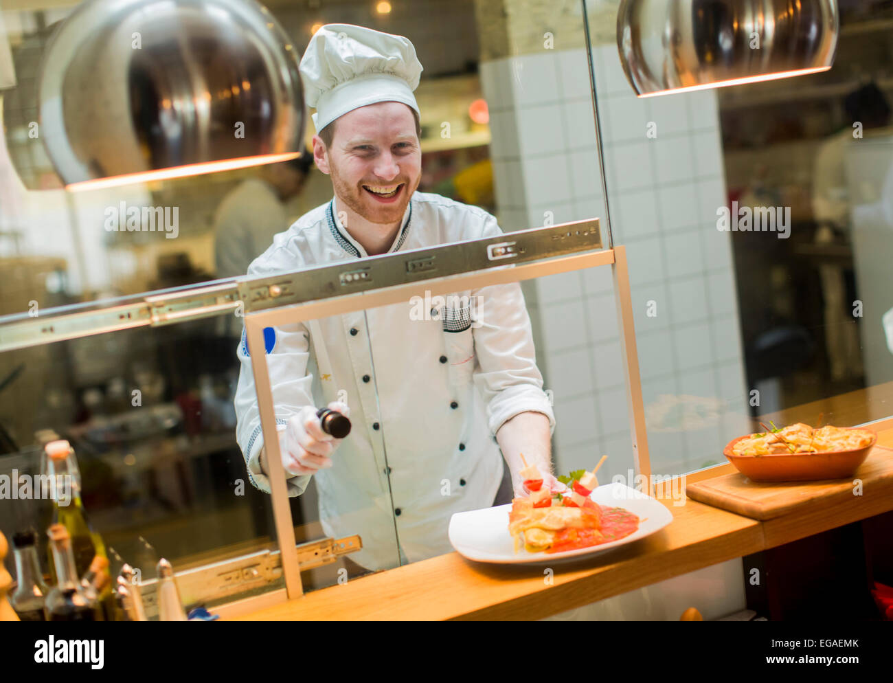 Chef in the restaurant Stock Photo - Alamy