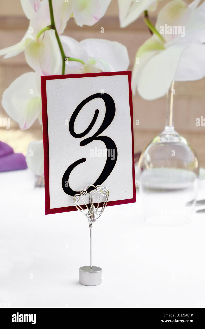 close up view of table ceremony decoration element Stock Photo - Alamy