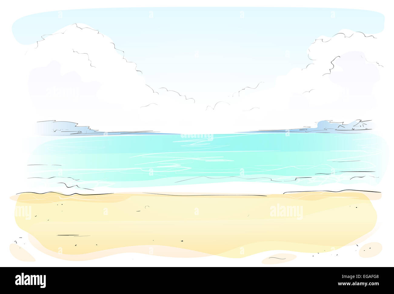 Sea shore art Cut Out Stock Images & Pictures - Alamy