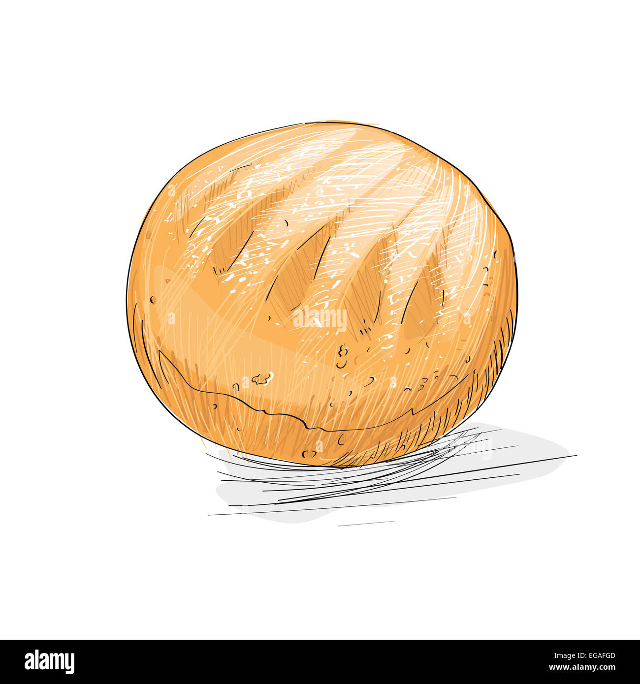 bread loaf sketch draw isolated over white Stock Photo - Alamy