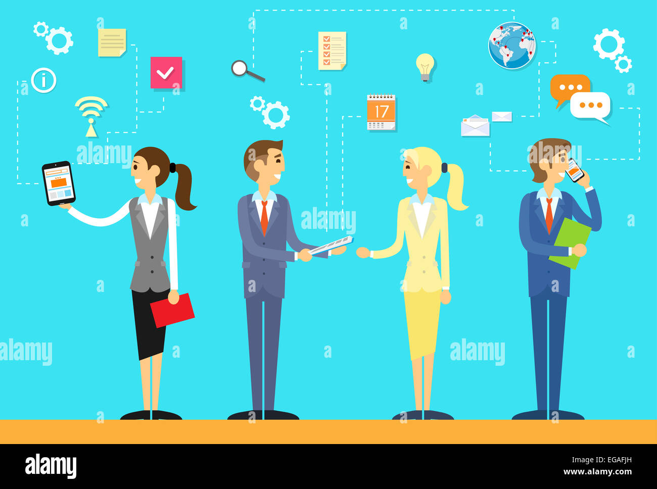 Cartoon Digital Marketing Meeting Business High Resolution Stock ...