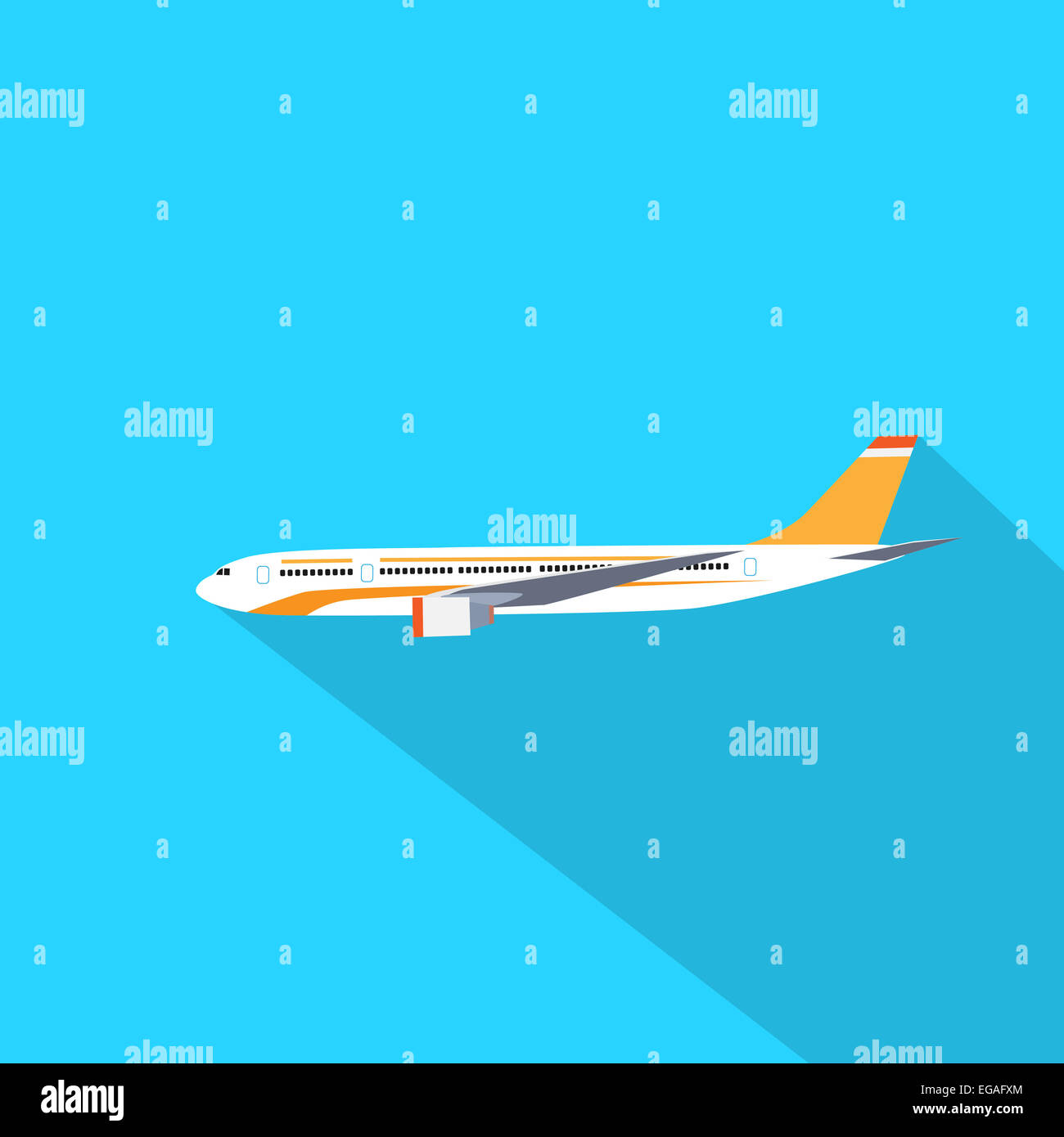 aircraft flat design style vector illustration airplane flying Stock ...