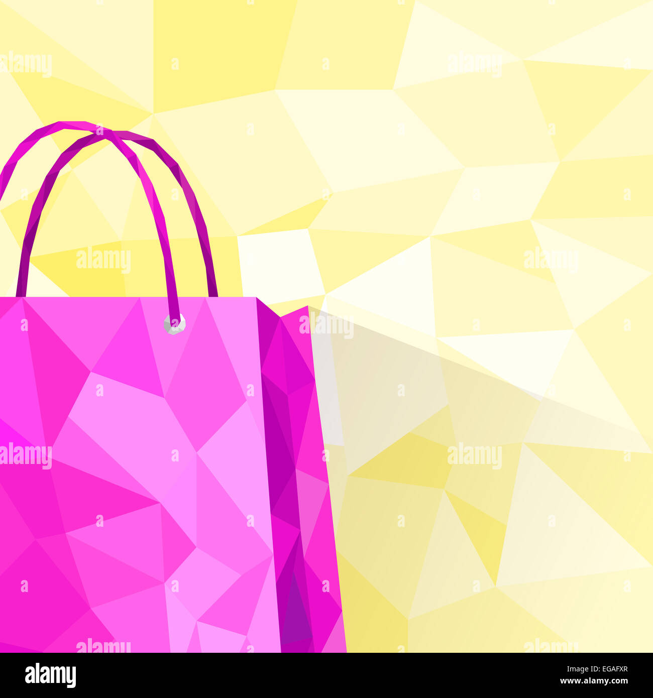 shopping bag copy space polygon style design Stock Photo - Alamy