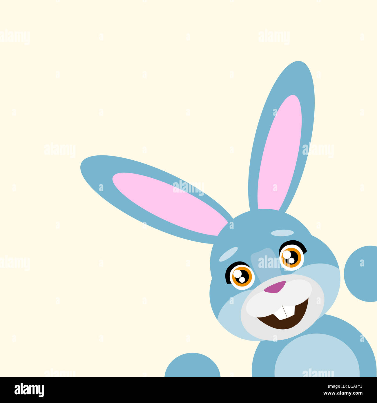 Happy easter rabbit smile peep looking from corner vector Stock Photo ...