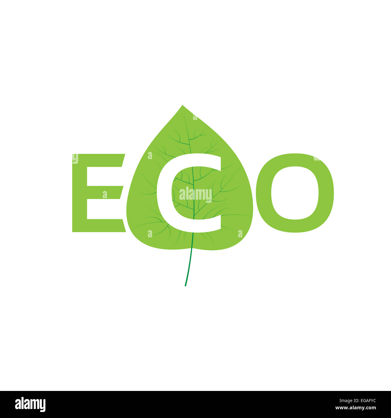 green leave eco flat icon vector symbol Stock Photo - Alamy