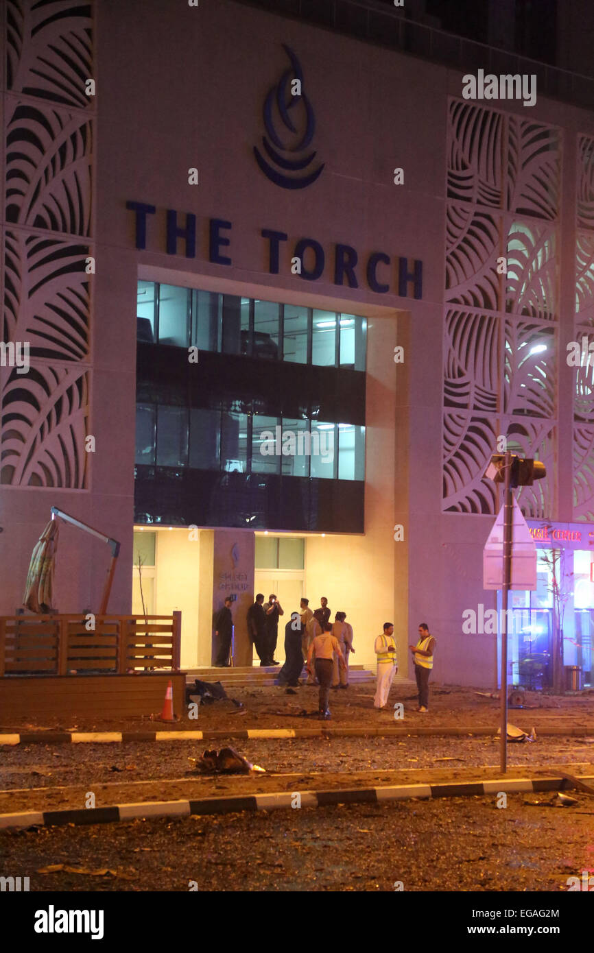Dubai, United Arab Emirates (UAE). 21st Feb, 2015. People gather at the ...