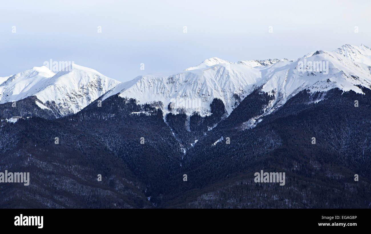Beautiful snow-capped peaks of the Caucasus Mountains Stock Photo - Alamy