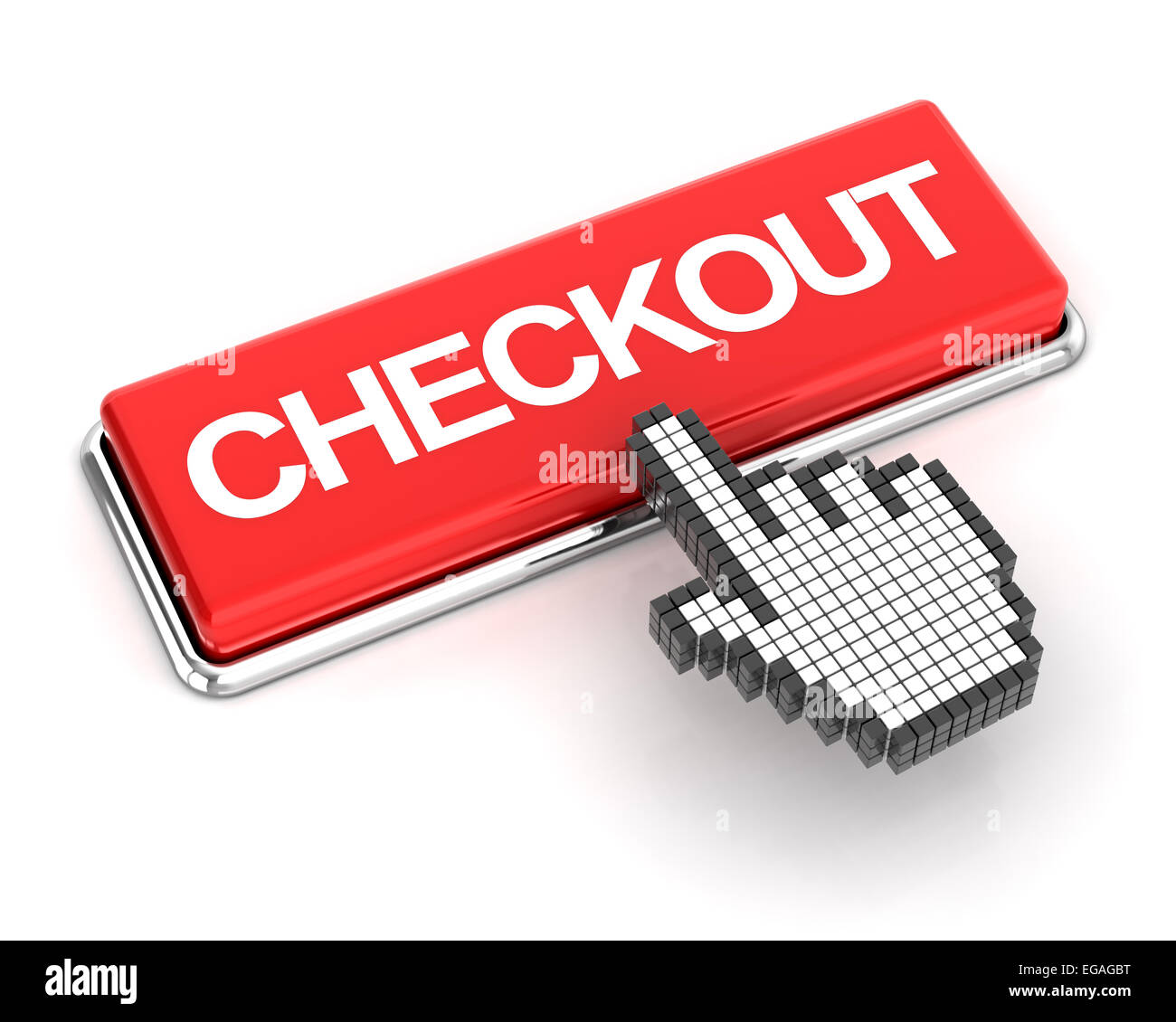 Clicking a checkout button Stock Photo - Alamy