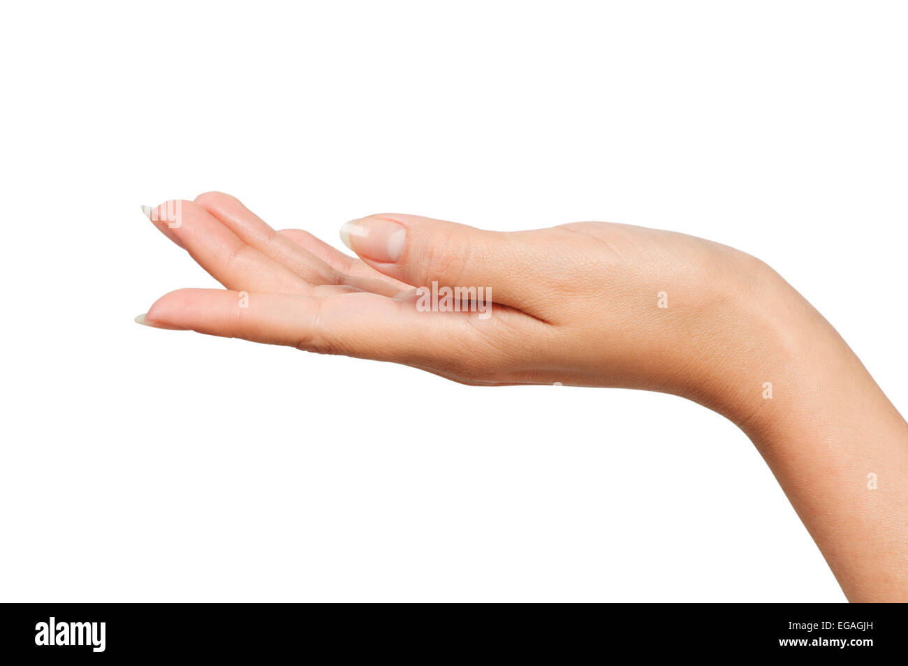 empty woman hand isolated on white background Stock Photo - Alamy