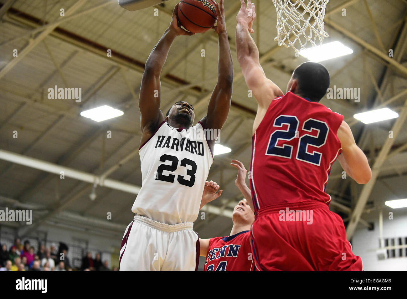 Boston, Massachusetts, USA. 13th Feb, 2015. Harvard Crimson guard ...