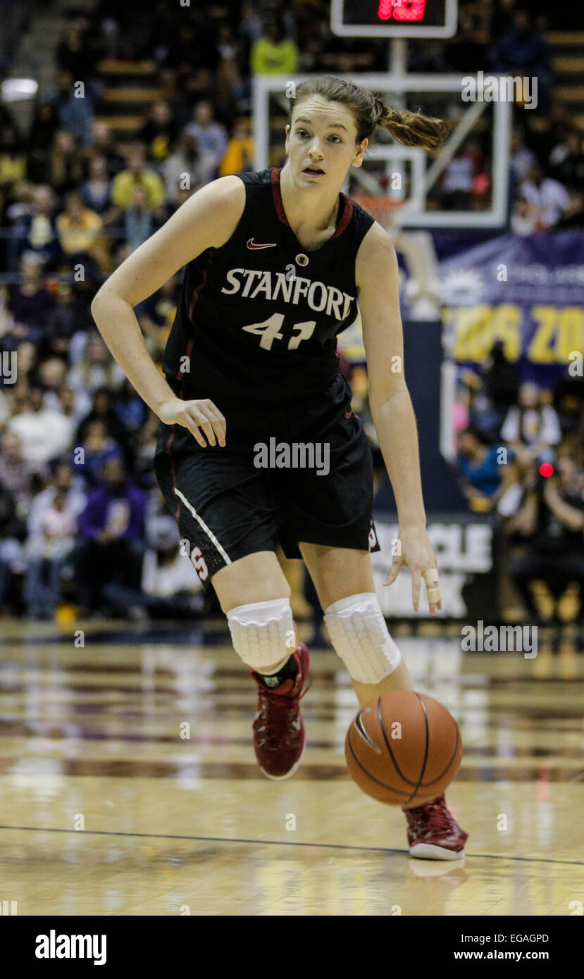 Berkeley USA CA. 18th Feb, 2015. Stanford F # 41 Bonnie Samuelson drive ...