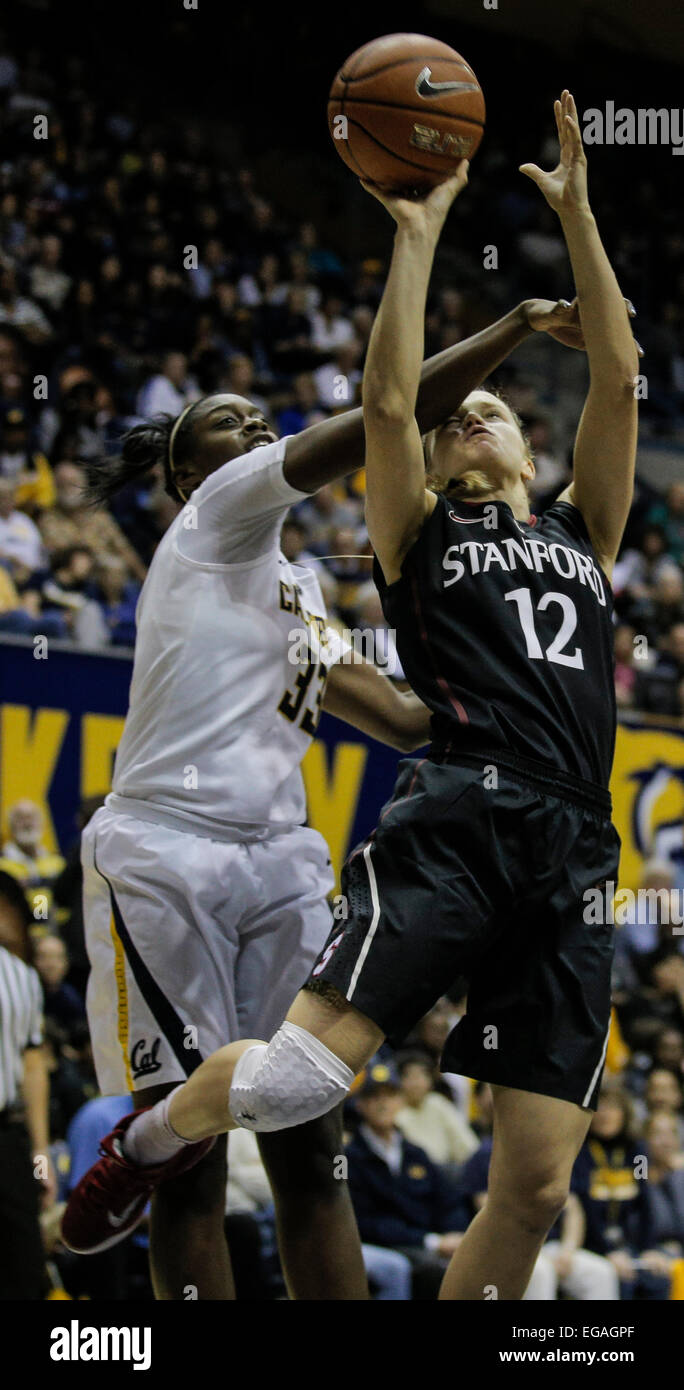 Berkeley USA CA. 18th Feb, 2015. Stanford F # 12 Brittany McCall drive ...