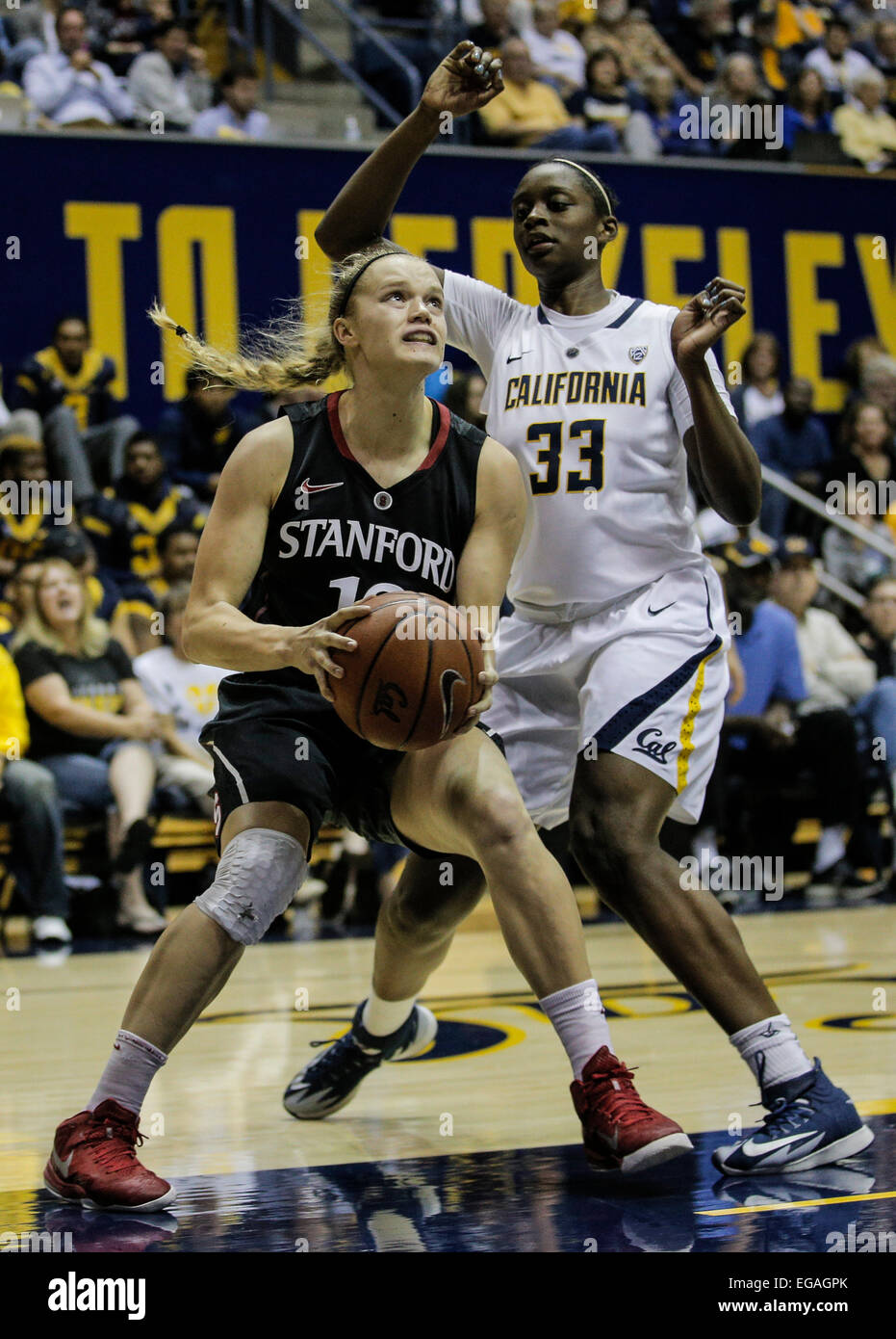 Berkeley USA CA. 18th Feb, 2015. Stanford G #12 Brittany McCall make a ...