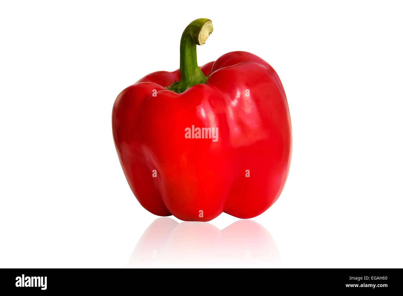 Bright red pepper isolated on white Stock Photo - Alamy