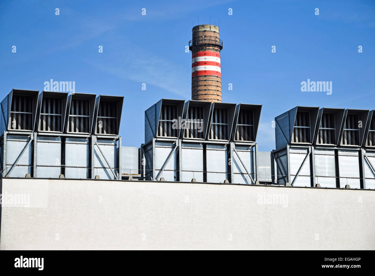 Air filters and smoke stack of the power station Stock Photo - Alamy