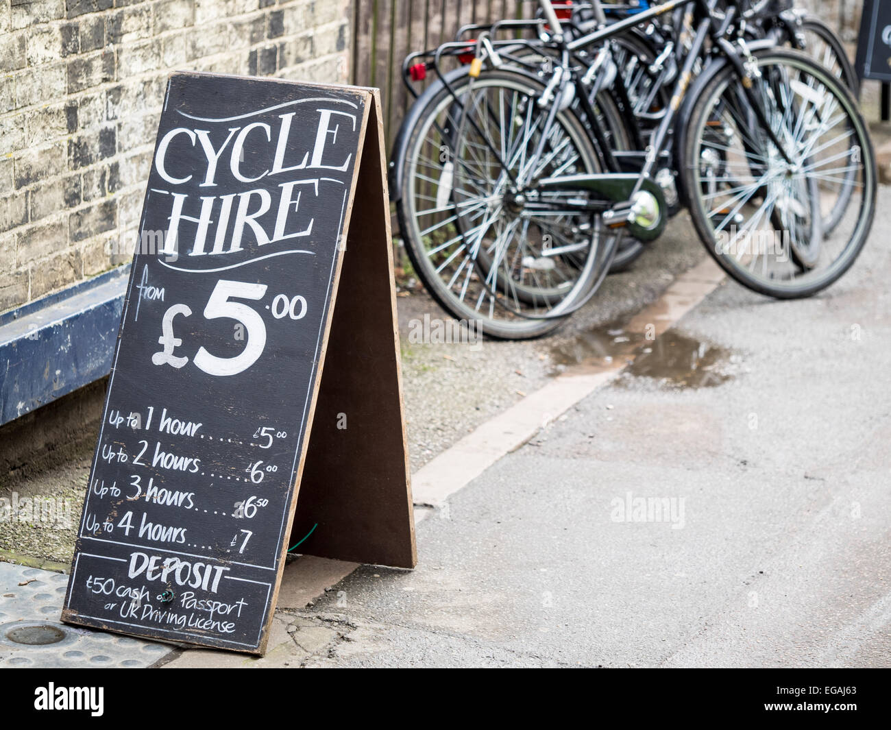 Bike's for Hire in Cambridge, England, UK Stock Photo - Alamy