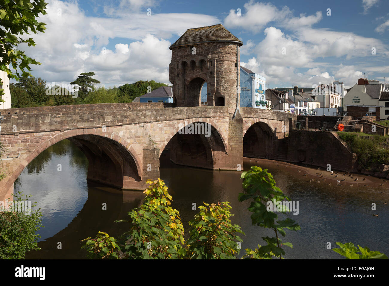 Monnow Bridge and Gate over the River Monnow, Monmouth, Monmouthshire ...