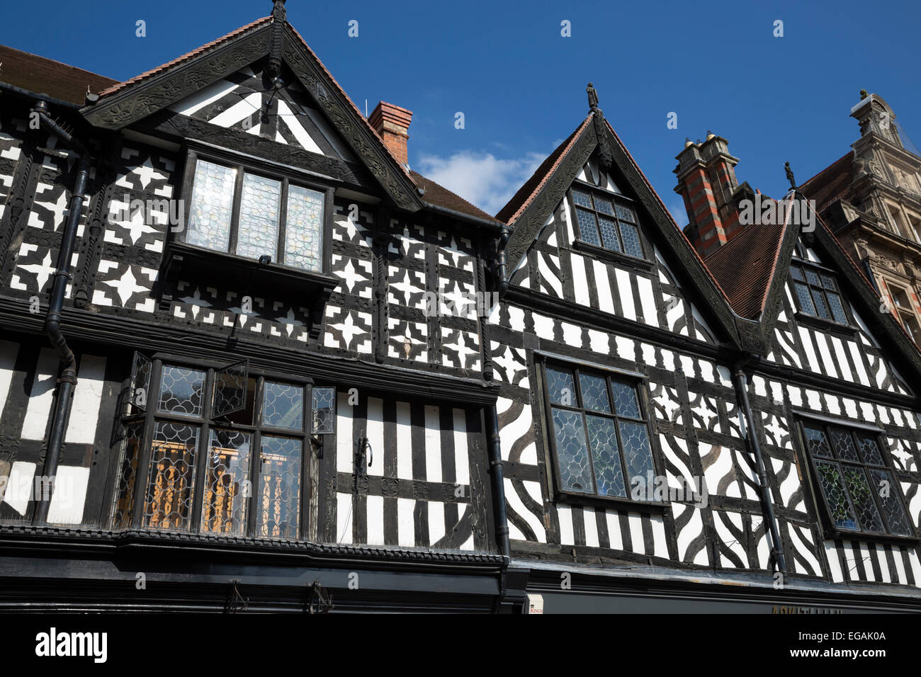 Half-timbered building along the High Street, Shrewsbury, Shropshire ...