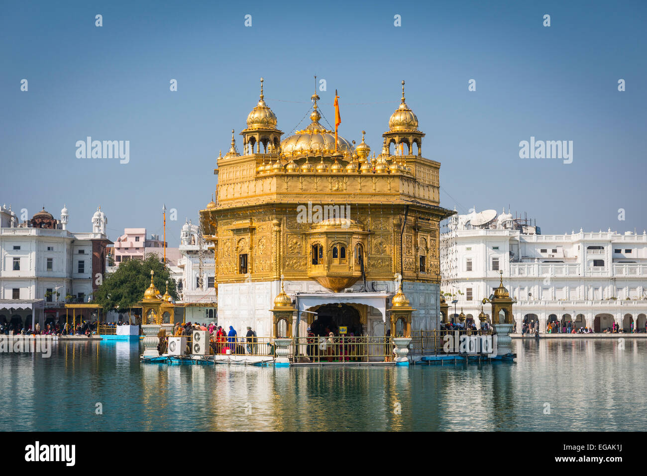 The Golden Temple of the Harmandir Sahib, the holiest shrine and place ...