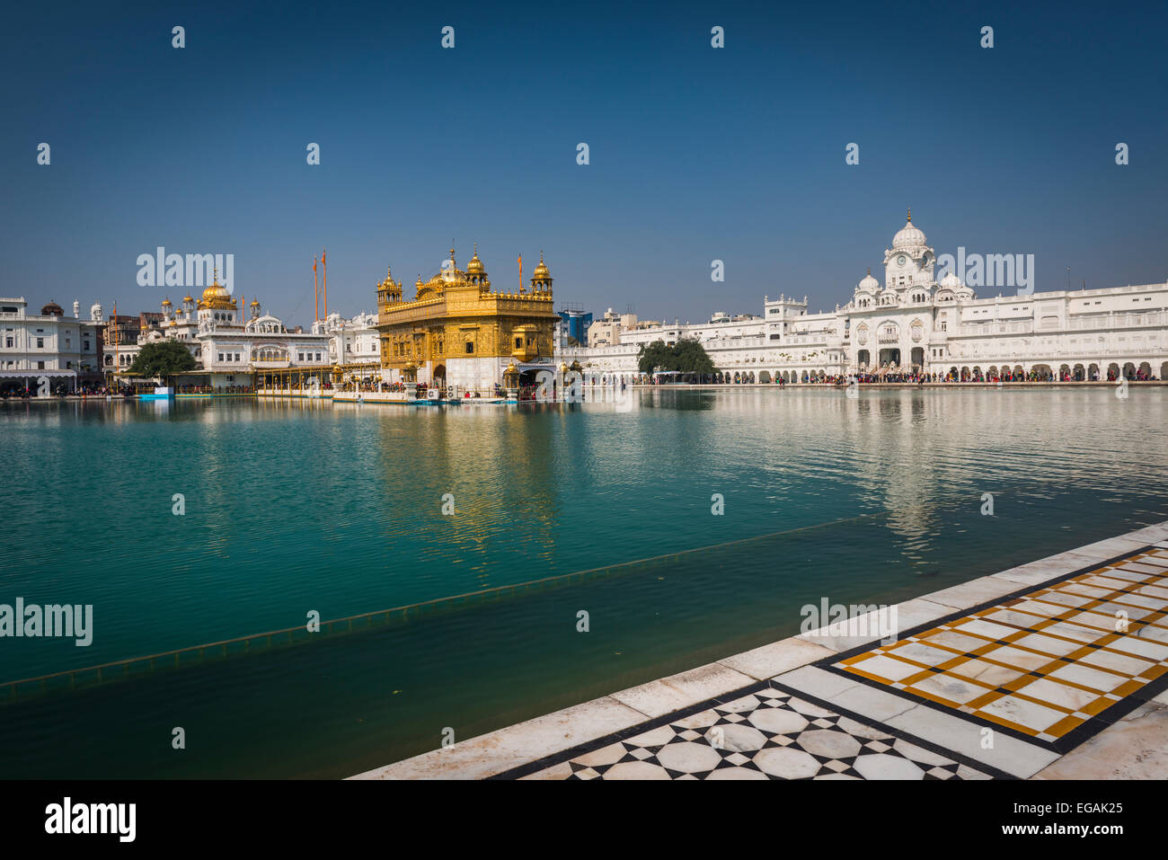 The Golden Temple of the Harmandir Sahib, the holiest shrine and place ...