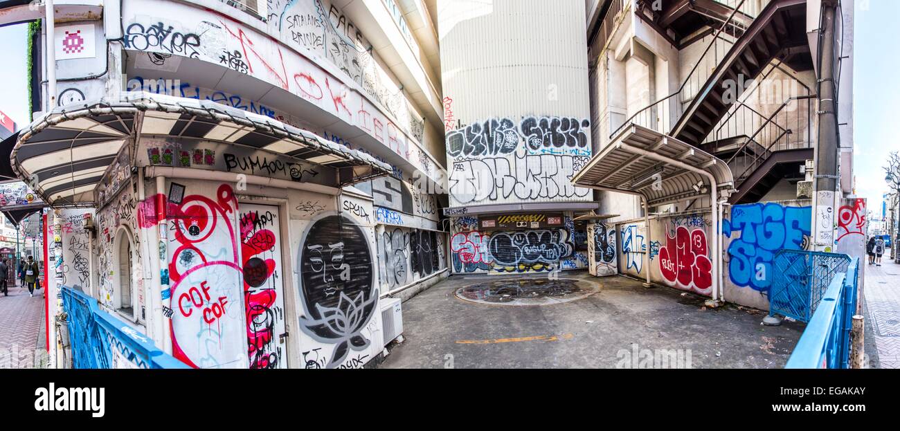 Graffiti art,street scene,Shibuya,Tokyo,Japan Stock Photo - Alamy