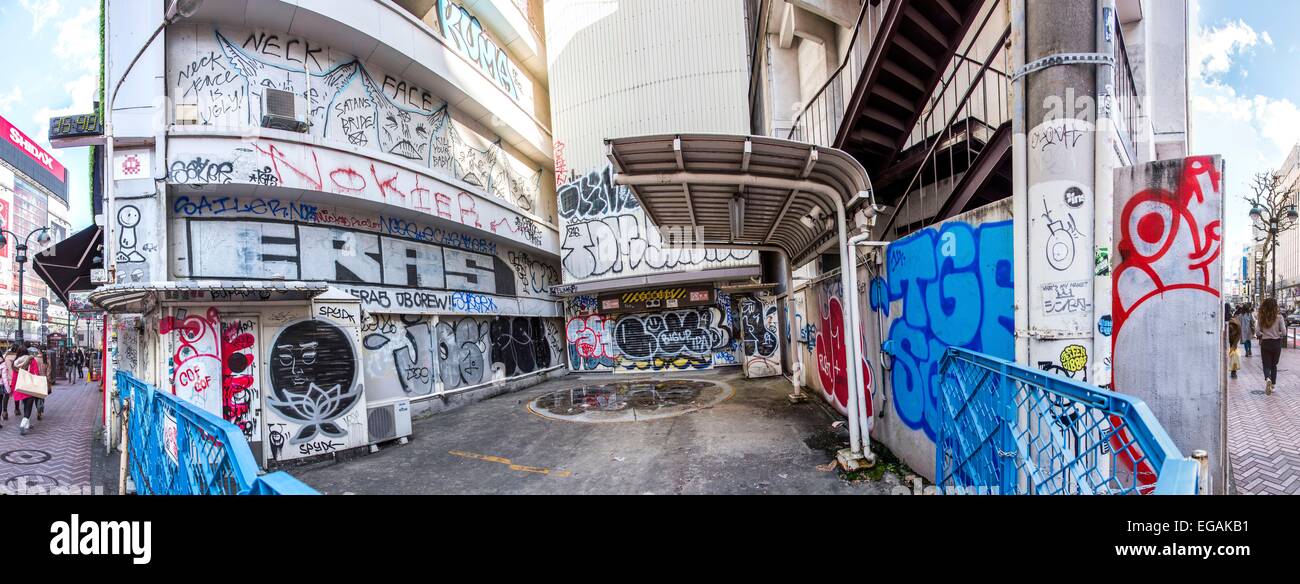 Graffiti art,street scene,Shibuya,Tokyo,Japan Stock Photo - Alamy