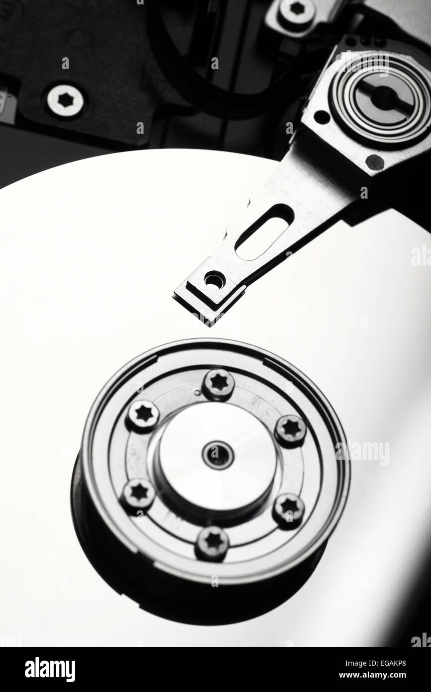 Color picture with details from inside a computer hard drive Stock ...
