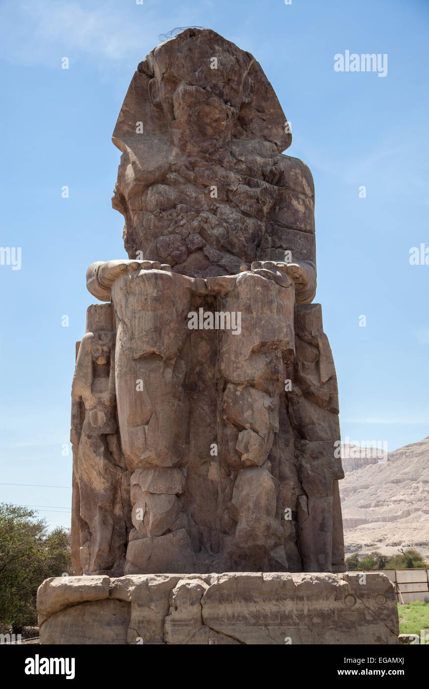 The Colossi of Memnon - two massive stone statues of Pharaoh Amenhotep ...