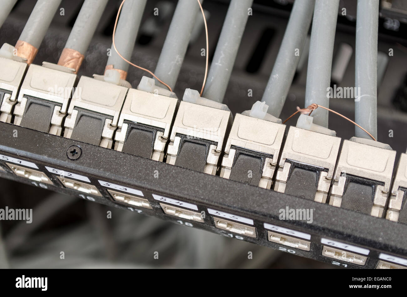 Patch cord panel - in work progres Stock Photo - Alamy
