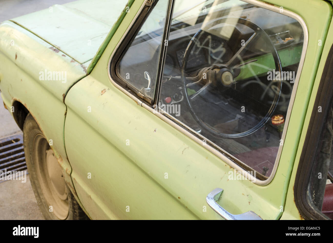 Retro car fragment Stock Photo - Alamy