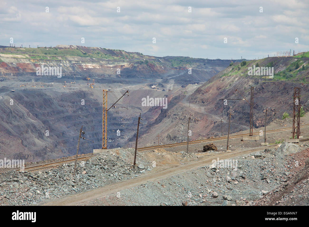Iron ore opencast mining general view Stock Photo - Alamy