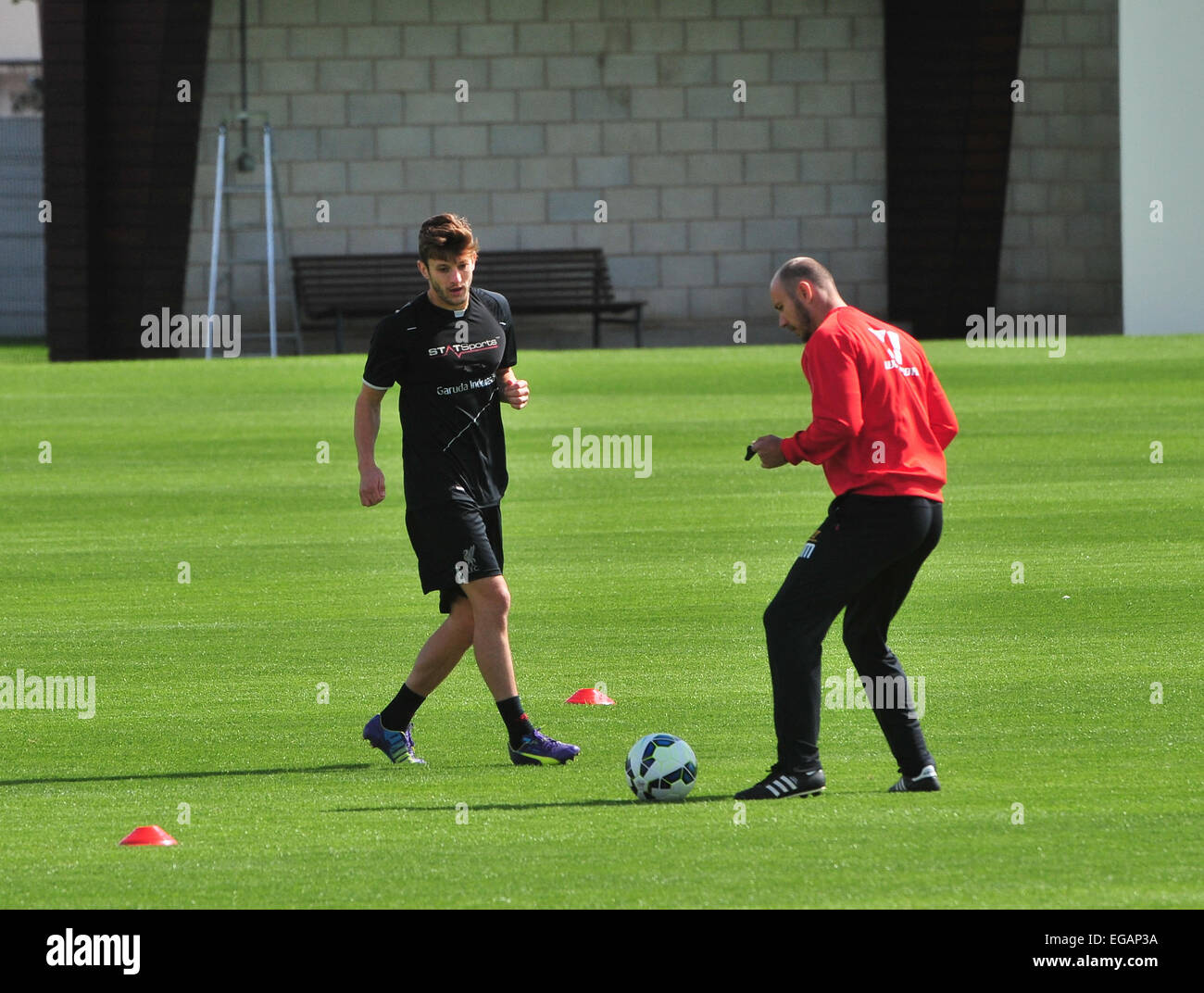 Adam Lallana cuts a lonely figure as he trained alone in an effort to ...